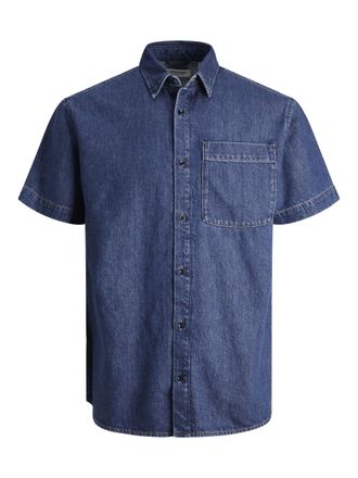 Jack & Jones Herren Jjicreek Jjshirt S/S Wi 075 Sn Kapuzensweatshirt, Blue Denim, M