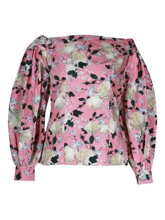 Erdem haut fleuri &agrave; &eacute;paules d&eacute;nud&eacute;es - Rose