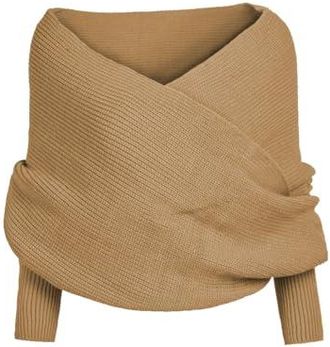 Generic Pull &eacute;charpe avec manches pull dhiver &eacute;charpe pull &eacute;charpe pull &eacute;charpe avec manches grande taille pour femme tricot tops &eacute;charpe grande &eacute;charpe satin