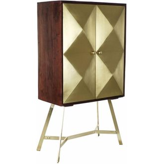 DKD Home Decor Acacia Mango Buffet 84x43x156.5 dunkelbraune Akazien Mango Multikolor materielle Familie mit Farbenbuffets und tv -Möbeln Details