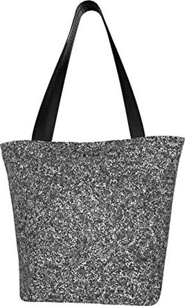 AOOEDM Sac fourre-tout Silver Flake Glitter Sacs &agrave; provisions Petit sac de march&eacute; r&eacute;utilisable Sacs fourre-tout de plage Sacs de voyage