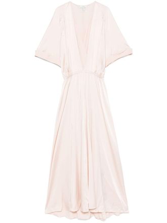 Forte_Forte robe en satin à coupe longue - Rose