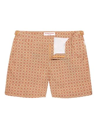 Orlebar Brown short de bain Bulldog à imprimé géométrique - Marron