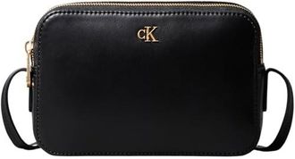 Calvin Klein Sac &agrave; Bandouli&egrave;re Femme Camera Bag avec Logo, Noir (Black/Antique Light Gold), Taille Unique