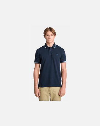 Timberland Kurz&auml;rmeliges Oyster River Poloshirt mit Streifendesign f&uuml;r Herren in Dunkelblau, Herren, Blau, Gr&ouml;&szlig;e