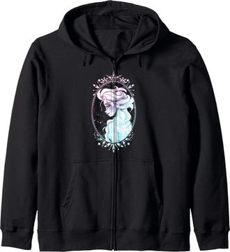 Disney Die Eiskönigin Elsa mit seitlichem Blickfang, gerahmt im Winter Kapuzenjacke