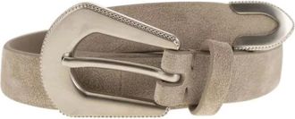 Brunello Cucinelli Femme, Accessoires, Beige, Taille: L Ceinture Western en Cuir Velours
