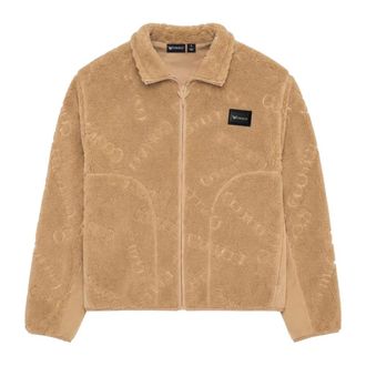 Carlo Colucci Logo Teddy Jacke - - Jackets - Herren - Beige - 2XL