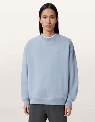 AllSaints Asher - in Maya-Blau mit Rundhalsausschnitt