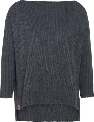 Knit Factory Kylie Damen Pullover - Strickpullover - F&auml;llt locker und weit - Mit breiteren Kopfausschnitt - Anthrazit - 36/44