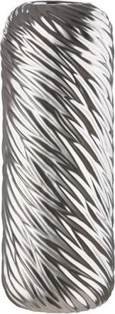 Gilde Vase aus Keramik - Deko Wohnzimmer Geschenk für Frauen - Farbe: Silber Höhe 40 cm