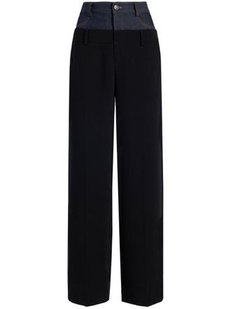 Cinq &agrave; Sept Dionne Hose aus Denim und Krepp - Schwarz