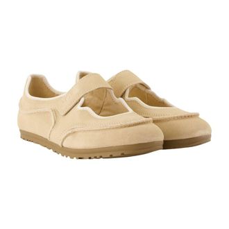 UGG Calfskin Leather Mary Jane Flat - Beige