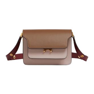 Marni Femme, Sacs, Brun, Taille: ONE Size Mini Sac Bandouli&egrave;re Trunk en Cuir
