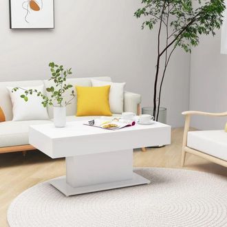 vidaXL Table basse blanc 96x50x45 cm bois ding&eacute;nierie Vidaxl