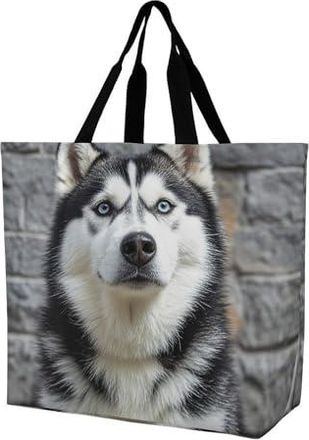 Generic Chien Husky Sac A Main Femme L&eacute;ger Sacs De Courses Grand Sac A Main Femmes Pour Universit&eacute; Shopping Voyage