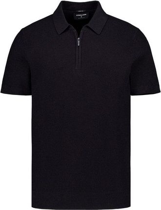 Strellson Herren Zip-Polo schwarz