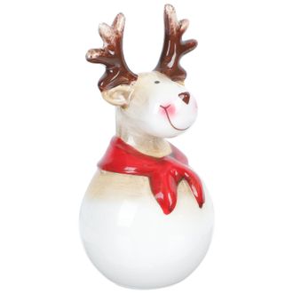 Angoily Weihnachtliche Retro Keramikfigur Elch Festliche Tischdekoration Vintage Weihnachtsdeko aus Keramik Sicher f&uuml;r Innen und Au&szlig;en