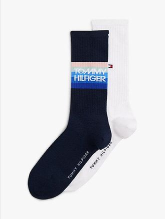 Tommy Hilfiger Lot de 2 paires de chaussettes &agrave; rayures et logo