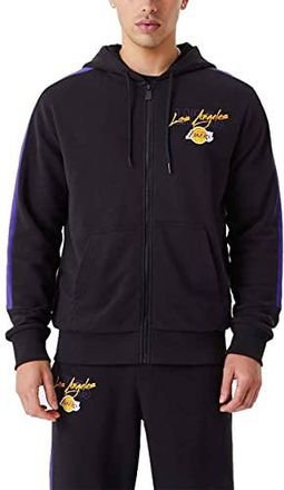 New Era Los Angeles Lakers Ziphoodie Veste &agrave; capuche pour homme Noir, Noir, XL