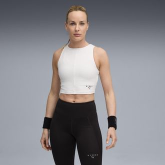 Puma D&eacute;bardeur c&ocirc;tel&eacute; court PUMA x HYROX pour femmes, V&ecirc;tements, Blanc, XL