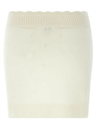 Chlo&eacute; Womens White Wool Long Skirt