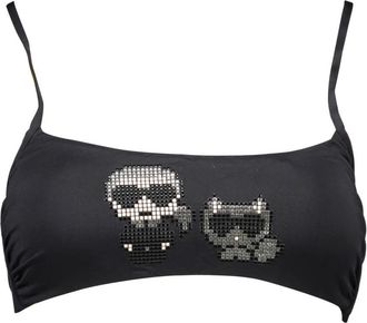 Karl Lagerfeld Femme, Maillots de bain, Noir, Taille: 36 FR Haut de bikini bandeau