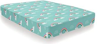 Bedlam Regenbogen-Einhorn-Spannbettlaken, Mehrfarbig, Einzelbett