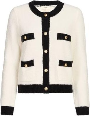 Suncoo gemischte Woll -Strickjacke - Weiß