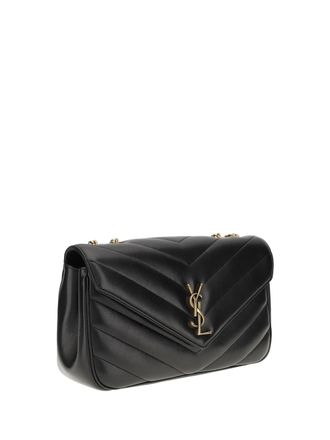 Saint Laurent Womens Loulou Shoulder Bag Nero Lamb Ovis Aries
