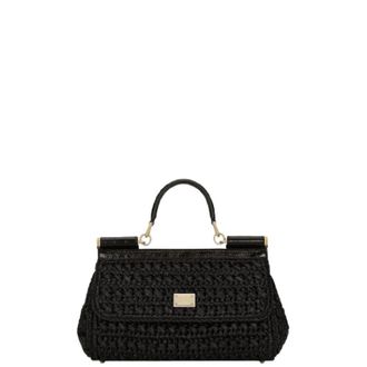 Dolce & Gabbana Femme, Sacs, Noir, Taille: ONE Size Sac &agrave; main Sicily allong&eacute;