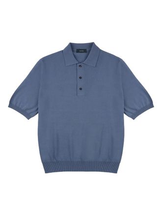 Zanone Poloshirt aus Krepp - Blau