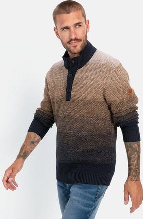 Camel Active Troyer aus einem Baumwollmix Langarm Stehkragen (1-tlg) Markenlogo