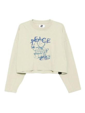 Izzue T-Shirt mit grafischem Print - Nude