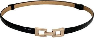 Generic Ceinture pour femme, robe d&eacute;corative, costume, pull, ceinture en cuir, petite ceinture pour homme, Noir, taille unique