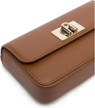 Furla Leather Foldover Shoulder Bag - Brown