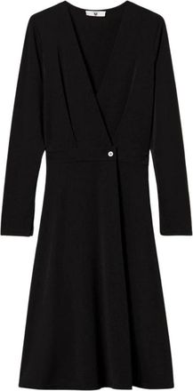 Twinset Femme, Robes, Noir, Taille: 38 FR Robe Longuette en Cr&ecirc;pe Jersey