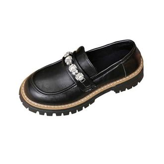 Generic Mocassins confortables &agrave; bout rond pour femme - Couleur unie - Talons &eacute;pais - Polyvalents - &Eacute;l&eacute;gants et d&eacute;contract&eacute;s - Chaussures habill&eacute;es &agrave; enfiler 