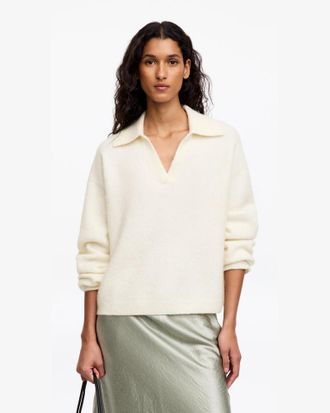 Arket Pullover Aus Alpakawolle Und Wolle -Wei&szlig;
