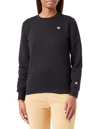 Champion Legacy Basics W-Light Powerblend Fleece Crewneck Sweatshirt f&uuml;r Damen, Schwarz, XL
