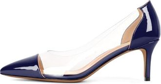 EDEFS Escarpins Femmes - Middle Heel - Comfort Fashion Pointu Soirée Chaussures - DarkBleu - Taille 39