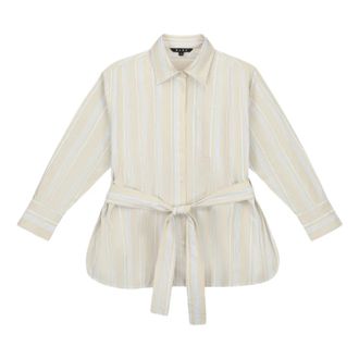 Olaf Hussein Gestreiftes Hemd mit Bindedetail - - Blouses & Shirts - Damen - Blau - S
