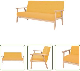 vidaXL vidaXL Stoffsofa - 3-Sitzer Sofa Stoff Gelb