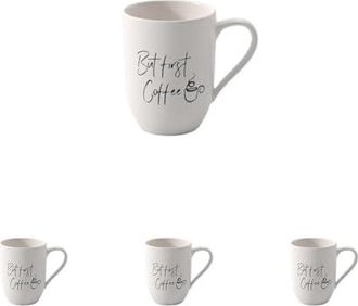Villeroy & Boch Statement Henkelbecher 290 ml Wei&szlig;, Sp&uuml;lmaschinenfest, Mikrowellensicher, Kaffeetasse, Kaffeebecher, Gro&szlig;e Tasse, Geschirr, Premium Porzellan (Packung
