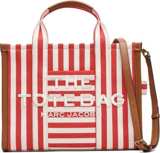 Marc Jacobs Femme, Sacs, Rouge, Taille: ONE Size Sac Cabas Ray&eacute; en Toile Moyen