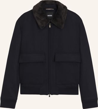 HUGO BOSS Klassischer Mantel H-Charly-251 Regular Fit blau