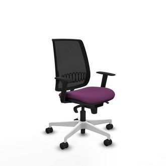 Piqueras y Crespo Alares B&uuml;rostuhl mit 1D-Armen, h&ouml;henverstellbare Lendenwirbelst&uuml;tze, ausgestattet mit 5 Positionen und injiziertem Schaumstoff, Schwarz/Violett