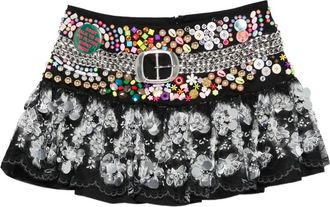 Chopova Lowena Skyhawk Minirock mit Perlen - Schwarz