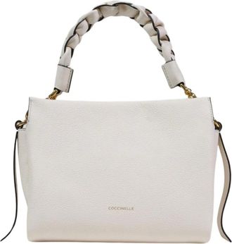 Coccinelle Femme, Sacs, Blanc, Taille: ONE Size Sac &agrave; main avec bandouli&egrave;re et fermeture &agrave; glissi&egrave;re