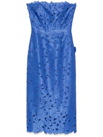 Costarellos Midikleid aus Satin - Blau